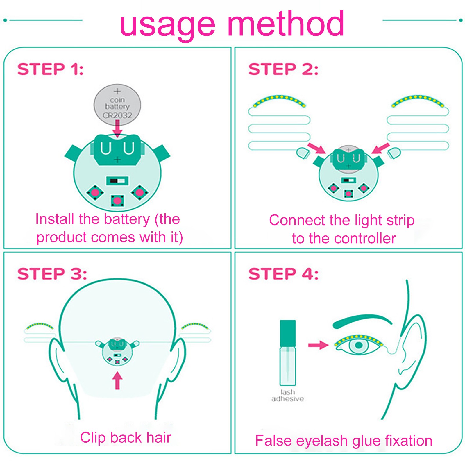 face tools for LED Eyelashes Unisex Luminous Eyelid Tape,Eyelid False ...